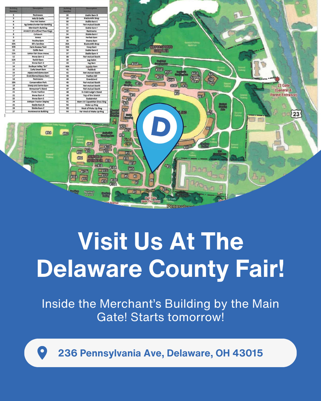 Visit us at the Delaware County Fair